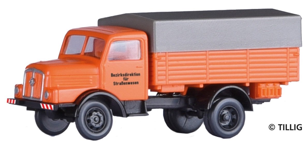 TILLIG 19067 LKW H3A Hochbordpritsche Straßenwesen LKW-Modell 1:120, 23 ...