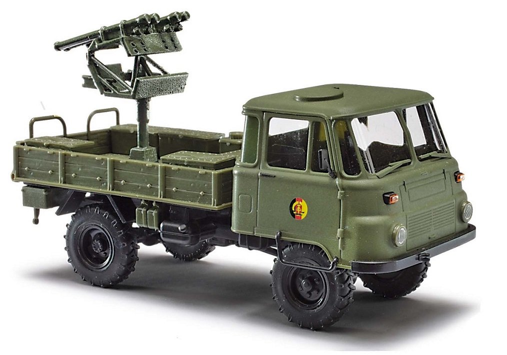 BUSCH 50246 Robur LO 2002 A mit Geschütz NVA 1983 Militär-Modell 1:87 ...