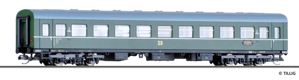 TILLIG 95626 Reisezugwagen 2. Klasse mit Buffetabteil B4gre DR Ep.III ...
