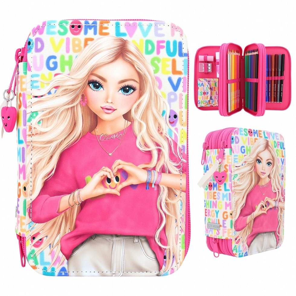 DEPESCHE 11970 TOPModel 3-Fach Federtasche SELFLOVE mit Model Christy ...