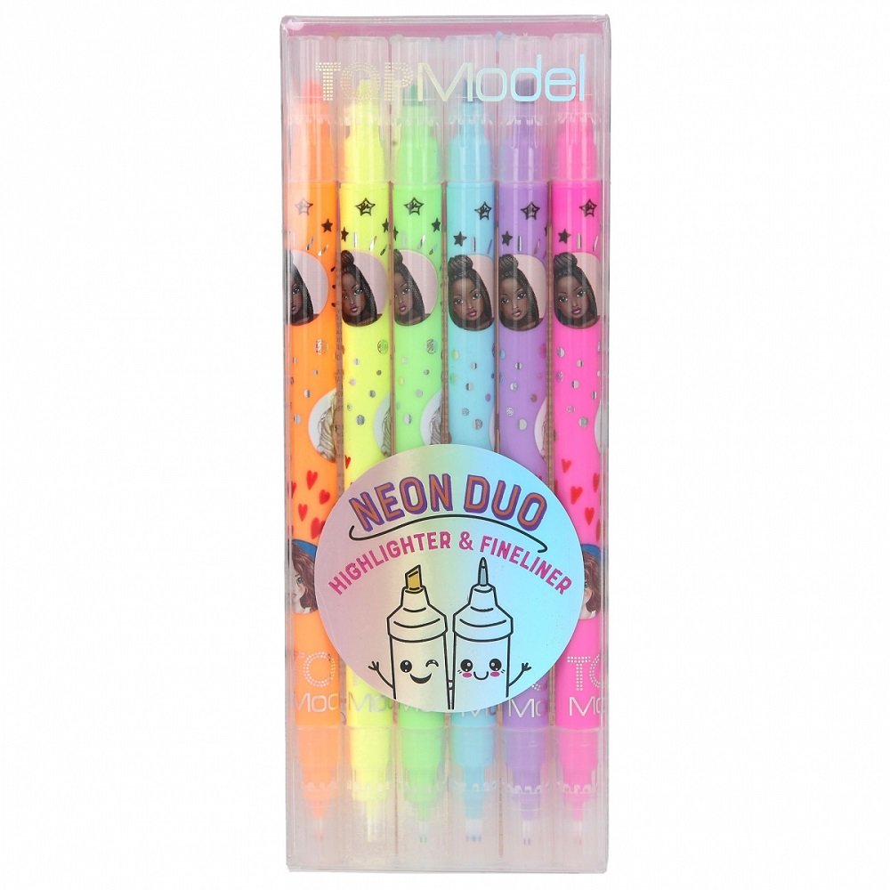 DEPESCHE 11383 TOPModel Neon Duo Highlighter- und Fineliner Set, 4,95