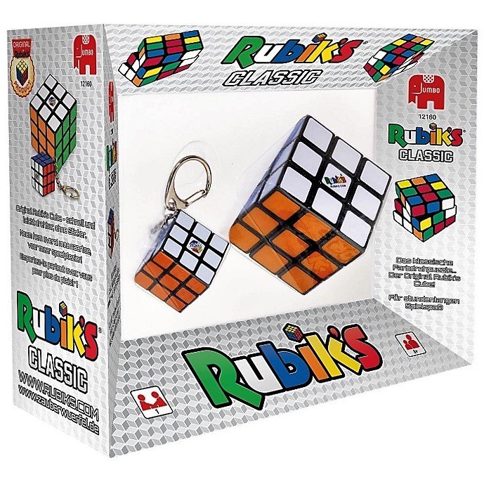 JUMBO 12160 Rubiks Classic Cube und Schlüsselanhänger, 24,99